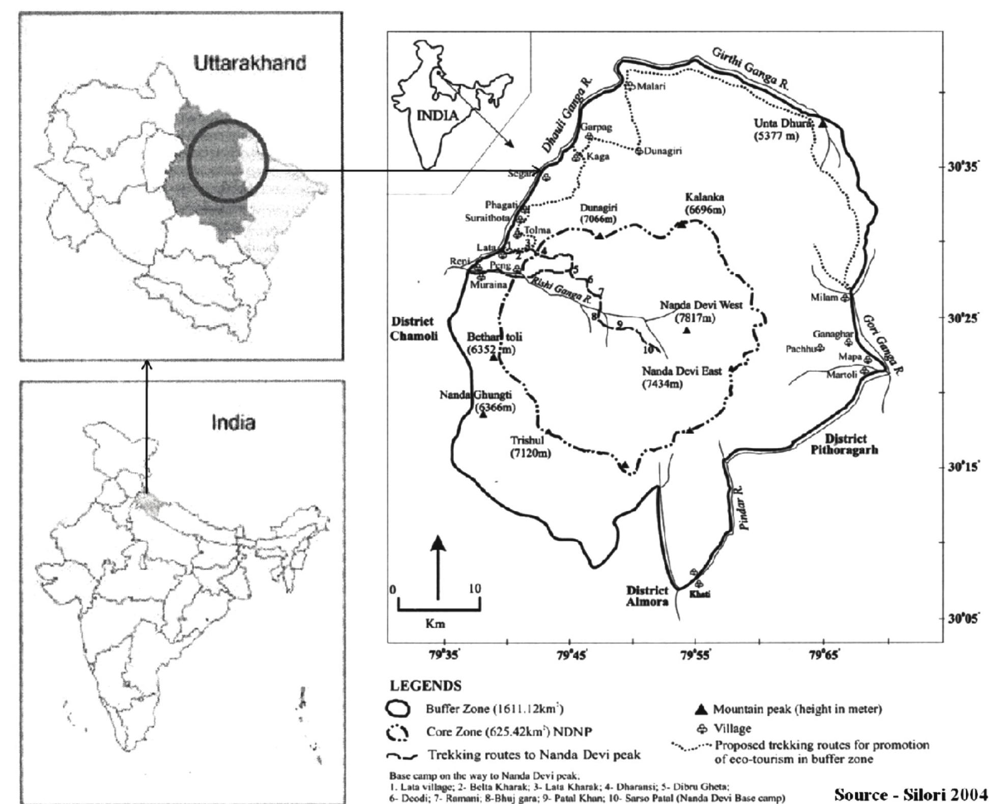 Map of the study area: nanda devi national park within nanda