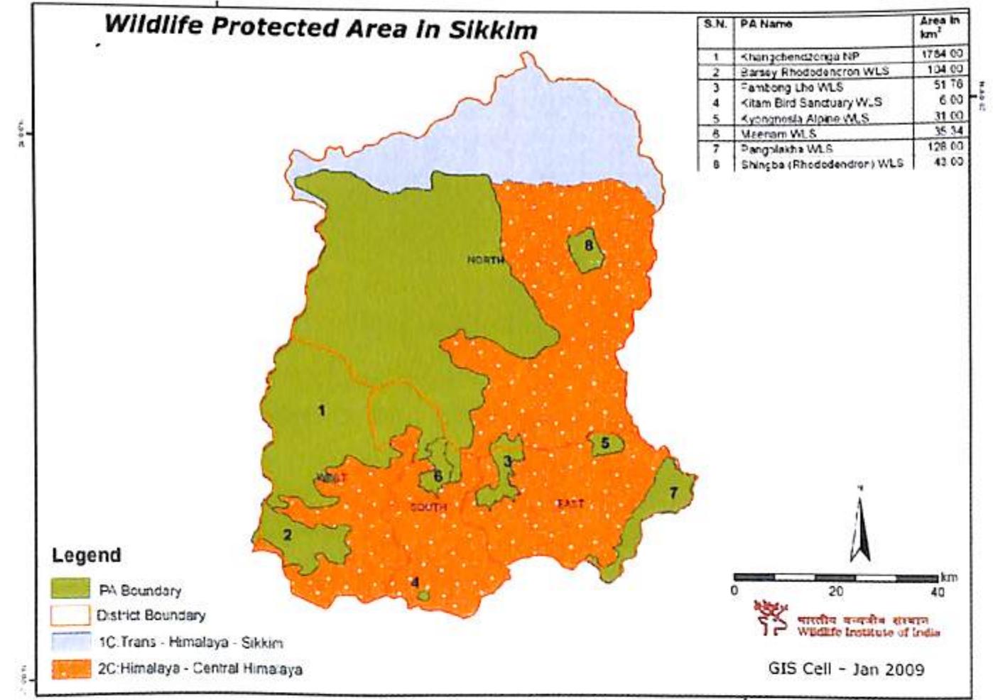 Protected area network of sikkim