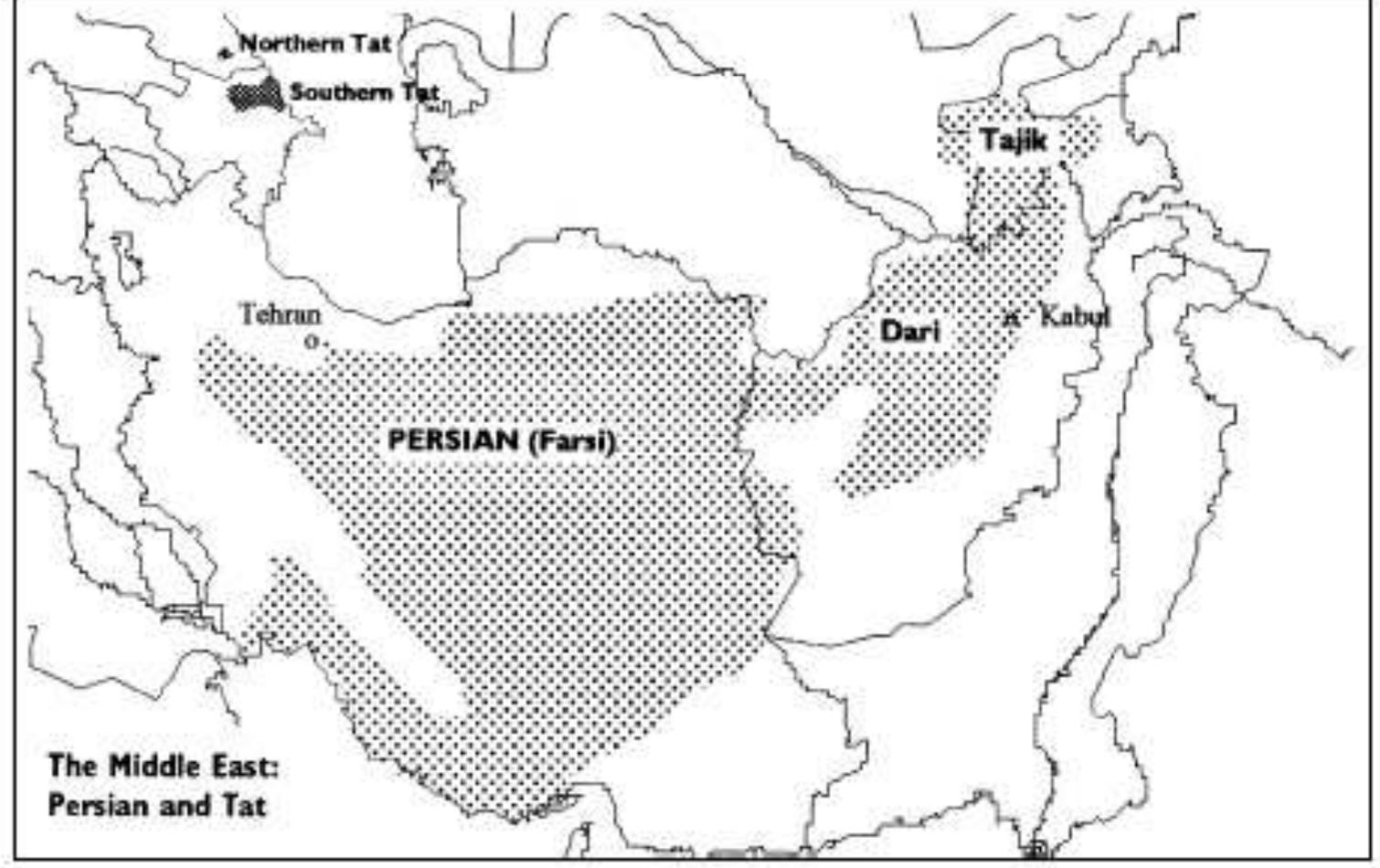 (dalby, 2004: 493). map showing the regions where dari and