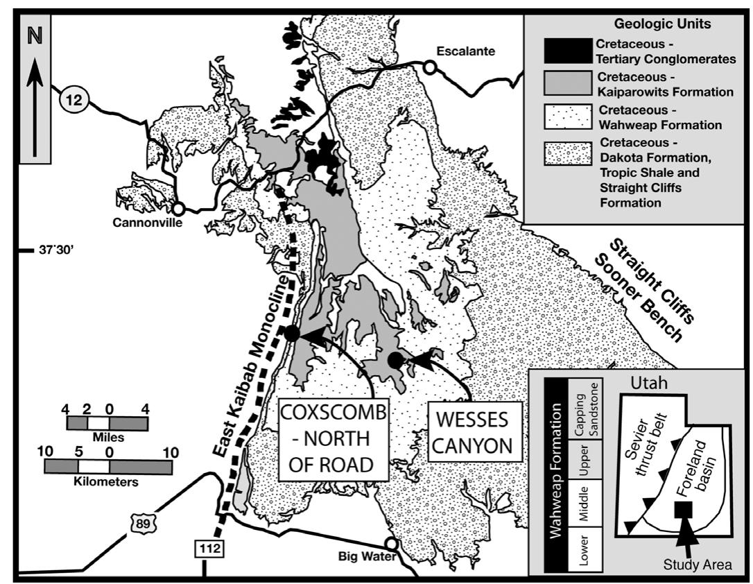 Geologic map of the kaiparowits basin, utah, usa, showing