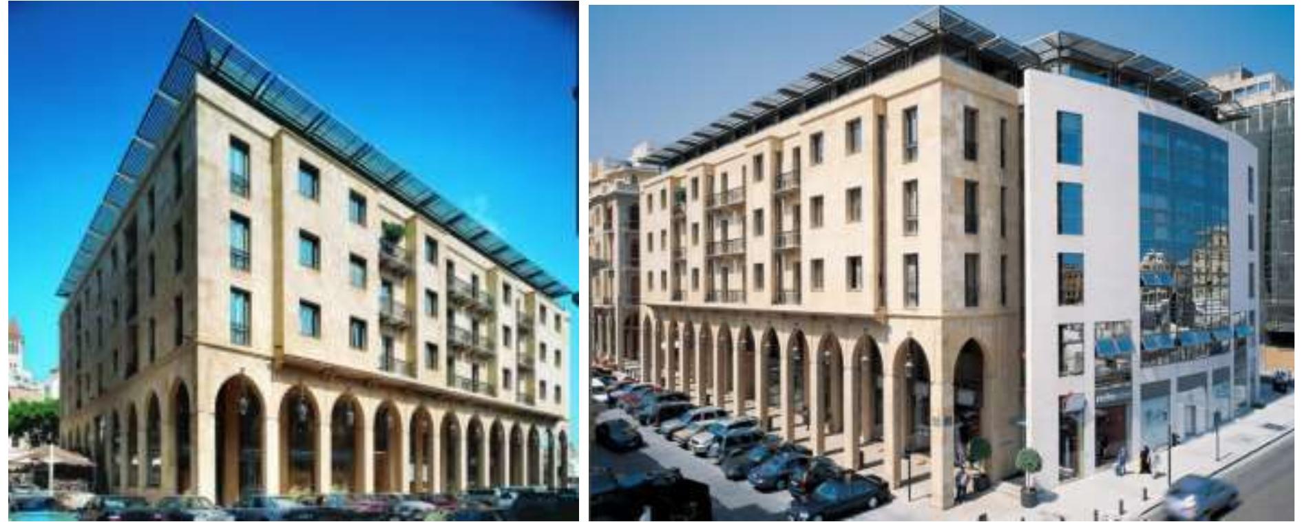 The atrium buildings in downtown beirut designed by the
