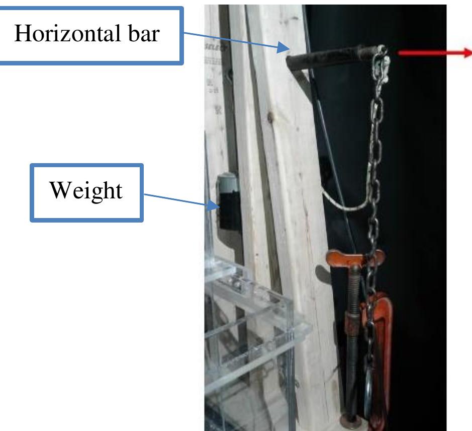 Gate opening system using pulleys and a weight.