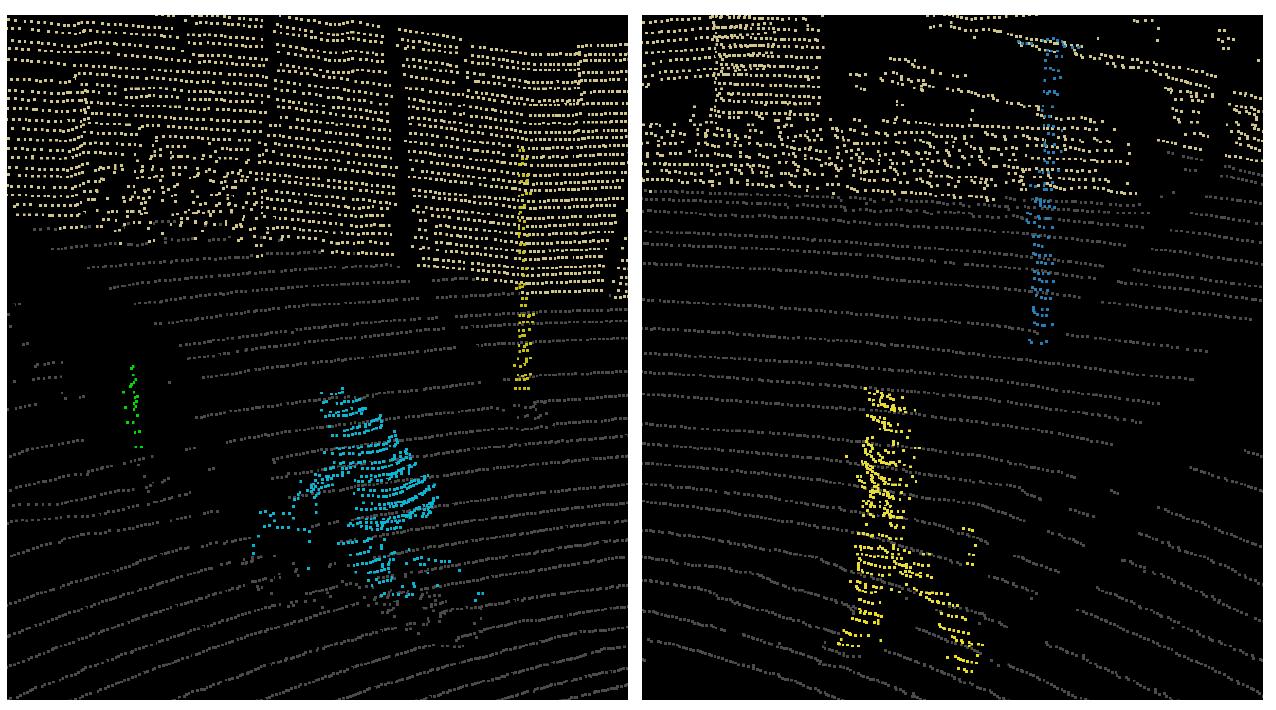 Example of point cloud segmentation using our model on