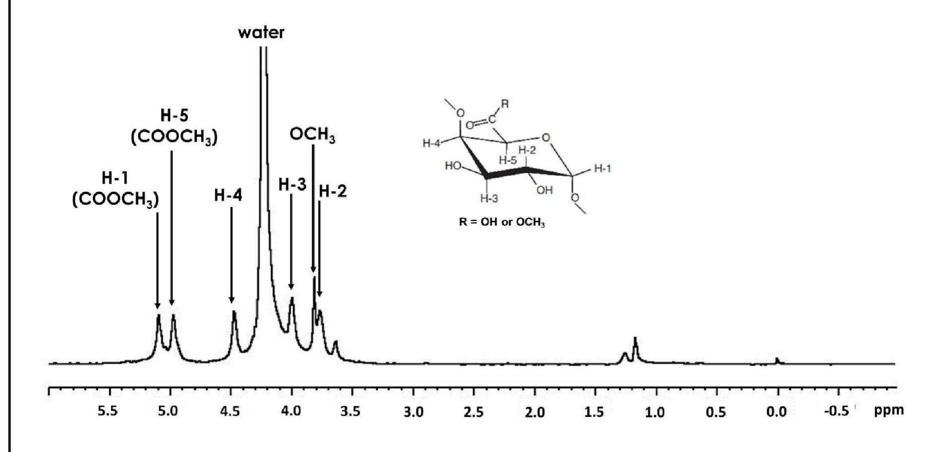Ae - the 1 nmr spectrum of the purified pectin, as