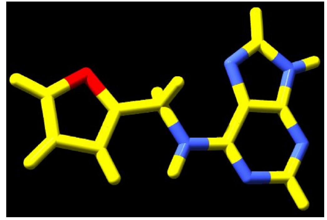 Molecular structure of kinetin. the first and the best-known