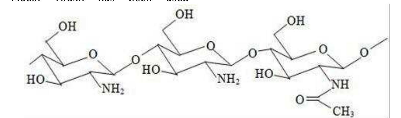 Chemical structure of chitosan the polymer is obtained by