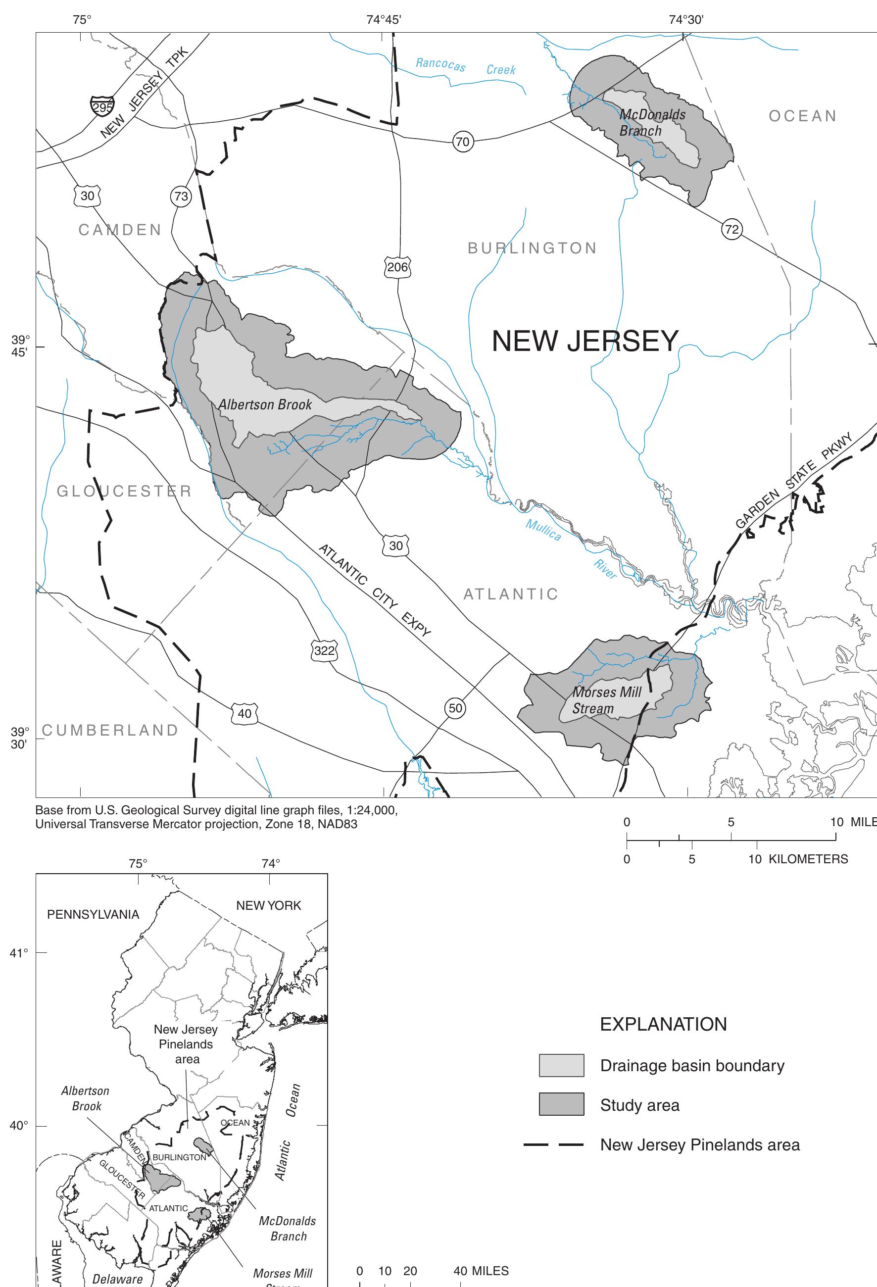 Figure 2 - Hydrogeologic Framework in Three Drainage Basins