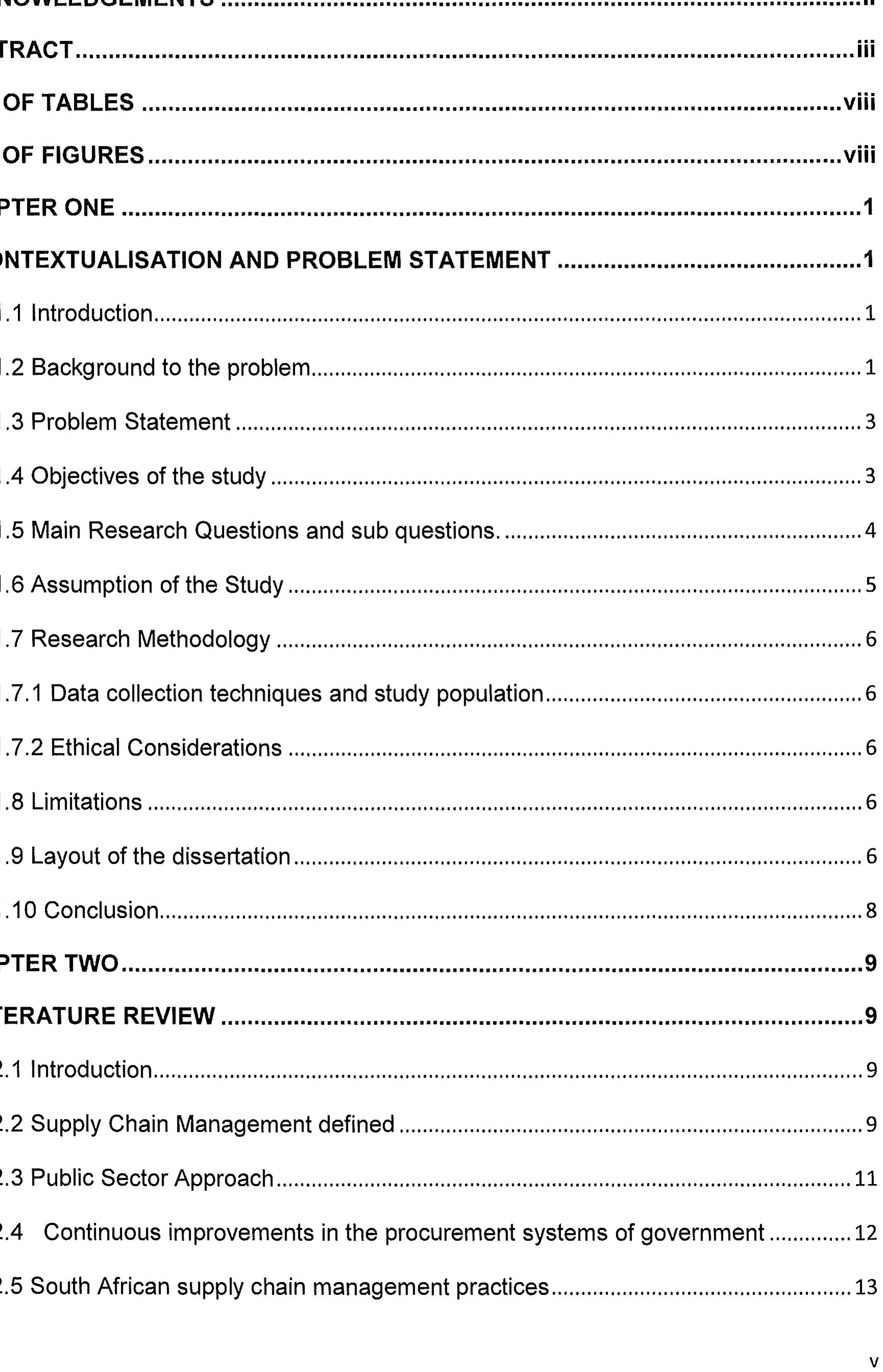 Table 1 - Challenges facing the supply chain management
