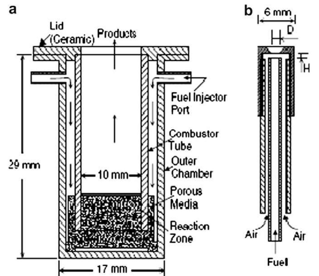 Schematic diagram of the meso-scale combustion system of