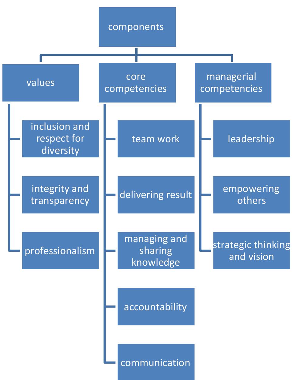 Components of competency framework (unesco, 2016) components