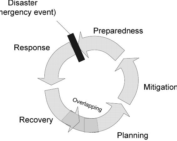 Phases identified in a typical emergency management process