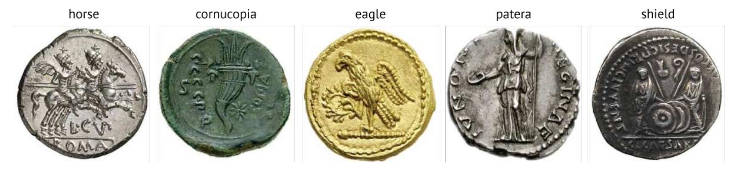 Examples of depictions of reverse motif elements the present