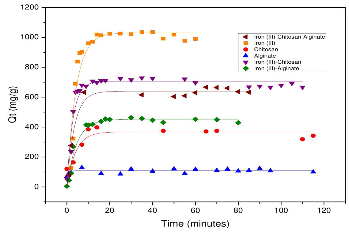 5: roxarsone (30 ppm) removal fitted with pfo kinetic model