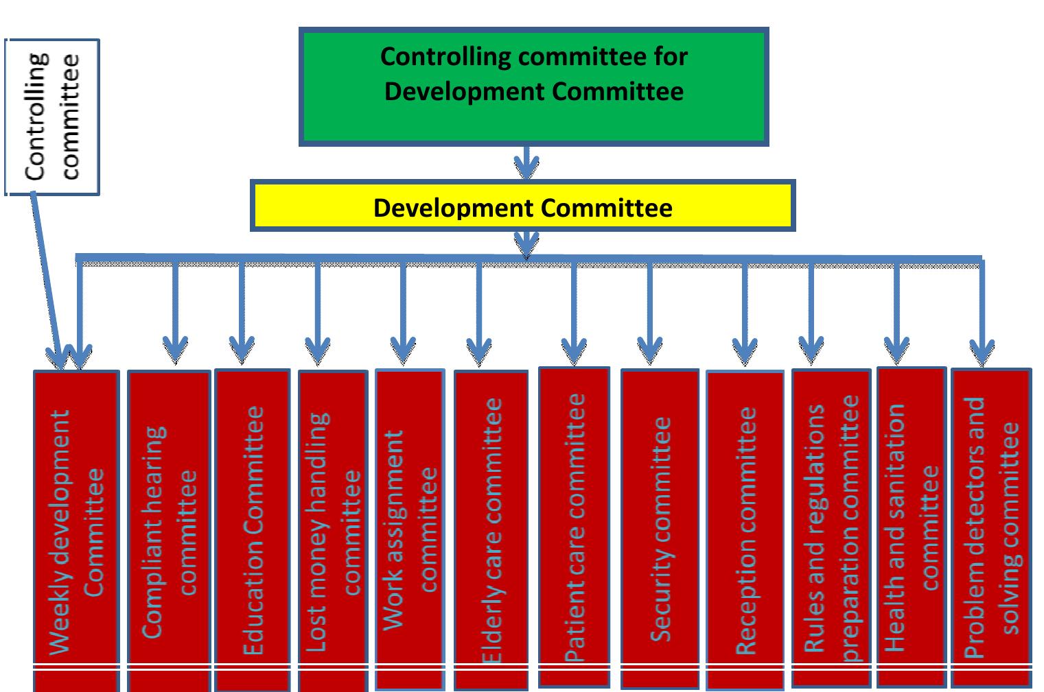 Organizational structure of the different committees in awra
