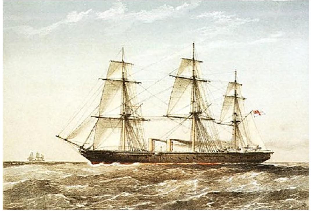 The ship was a 5,630-ton broadside battleship cut down by