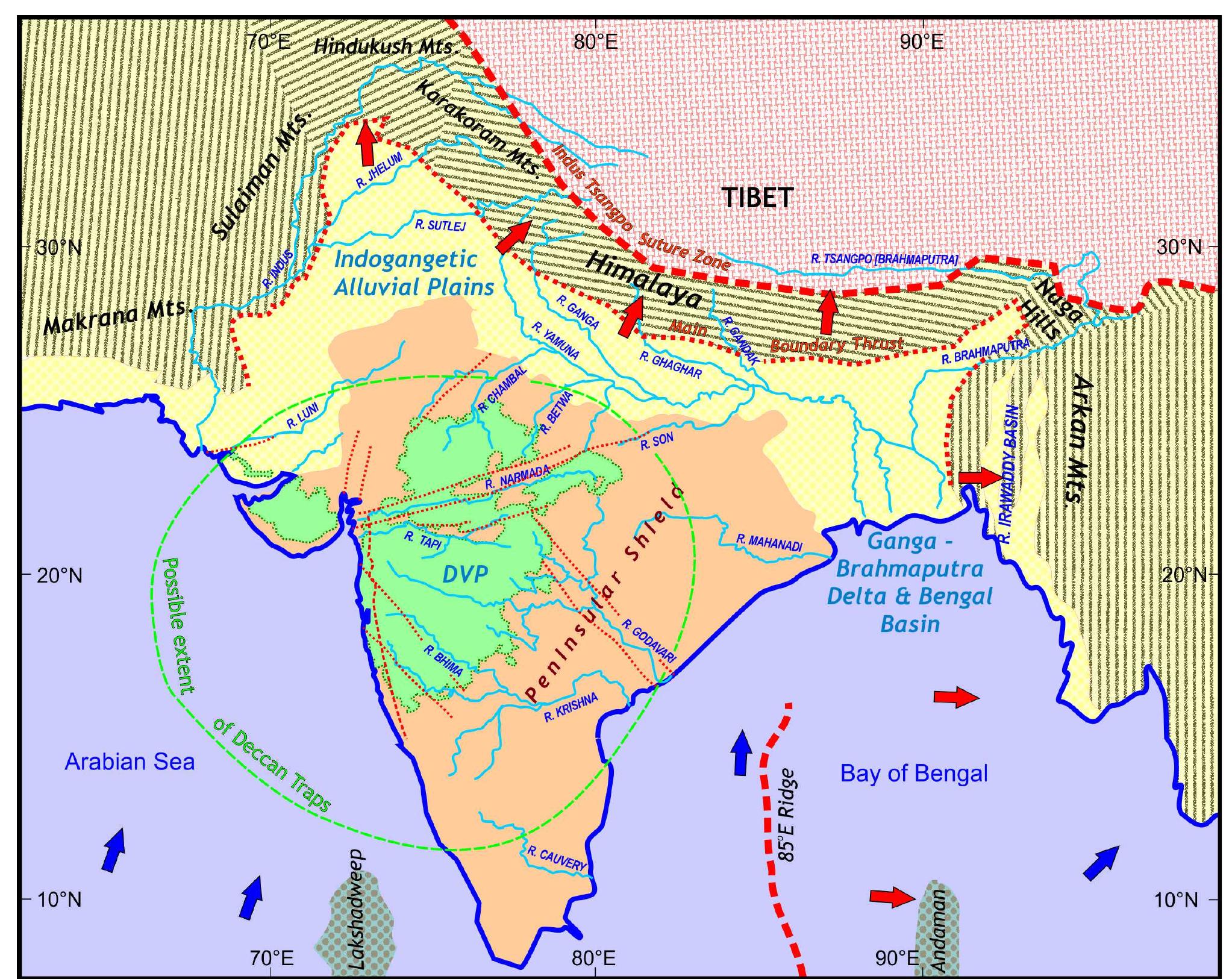 . 1: generalized tectonic map of the indian subcontinent
