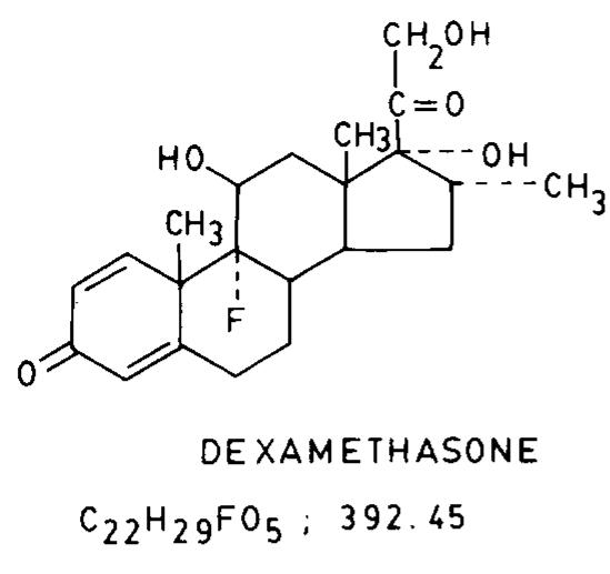 Structural formula of dexamethasone. present report is on