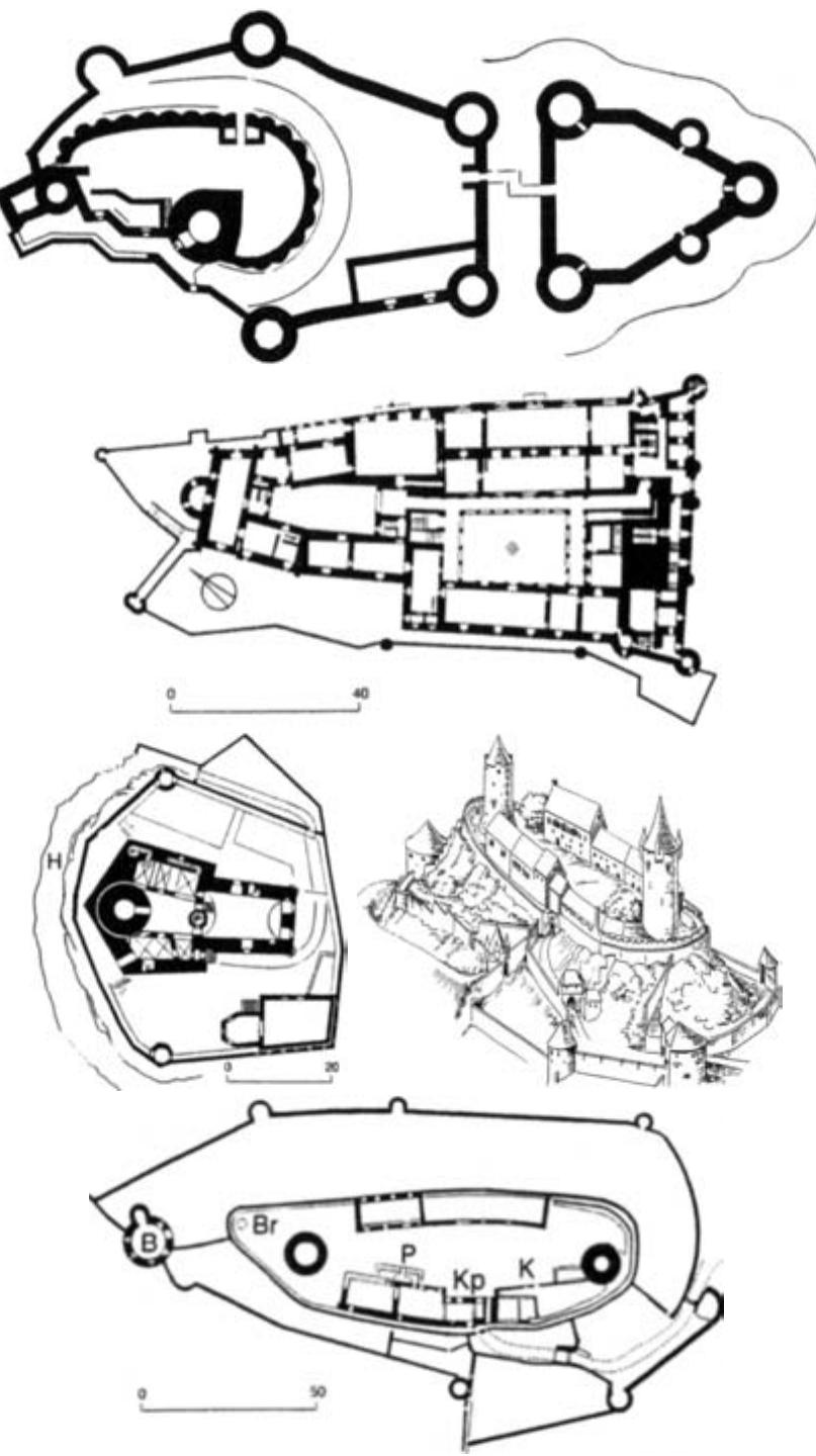 Ground layout of typical castles adapting to the local