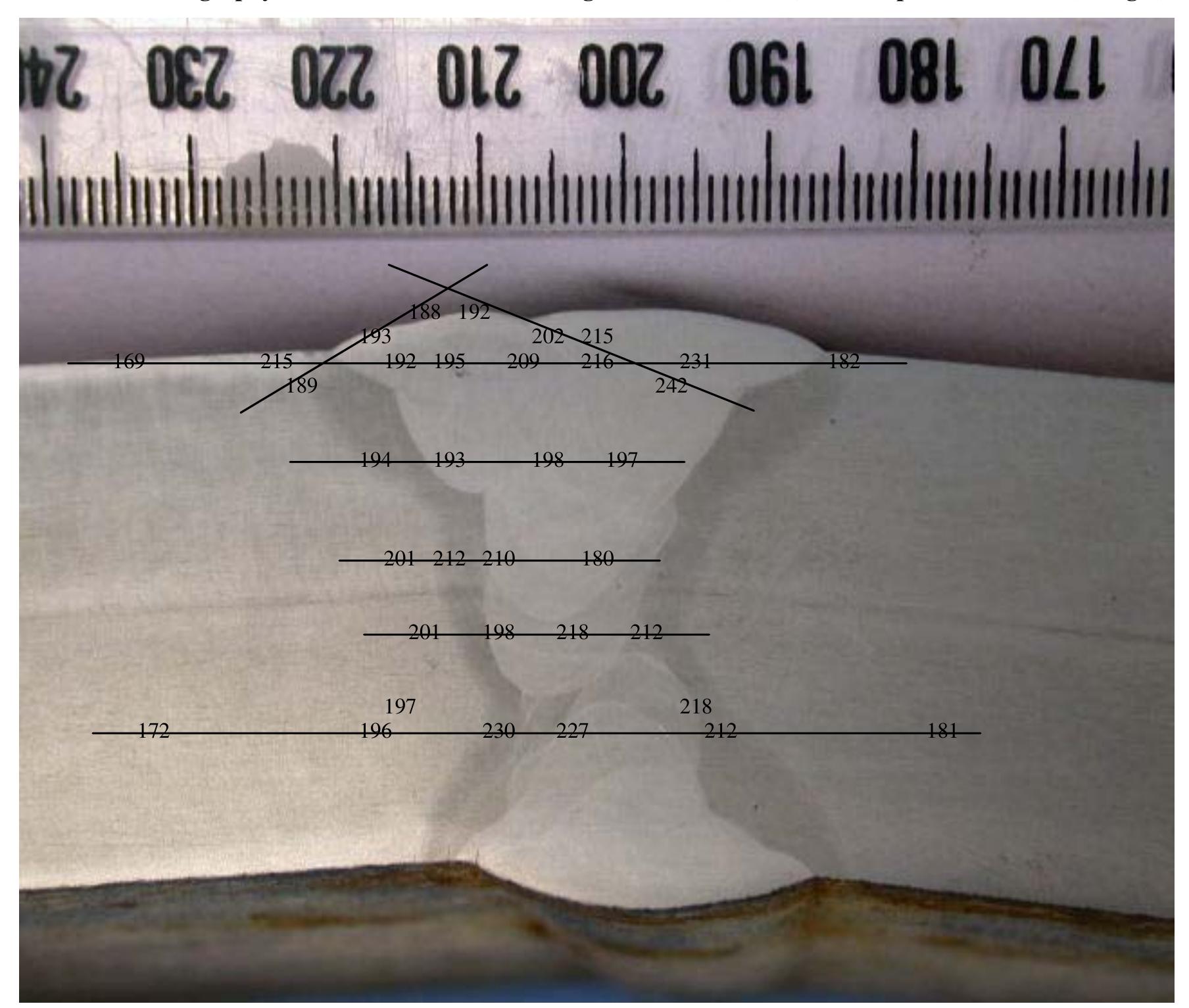 Cross section of typical horizontal seam weld in brine
