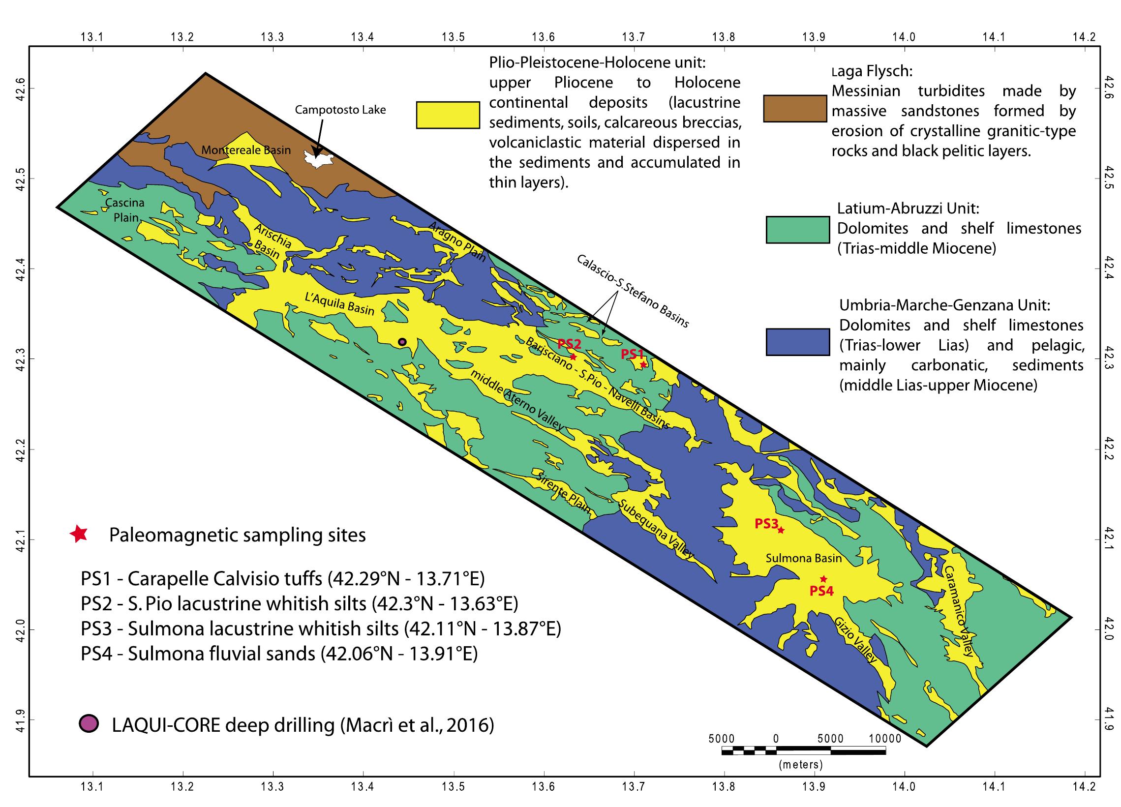 Schematic geological map of the aeromagnetic survey area