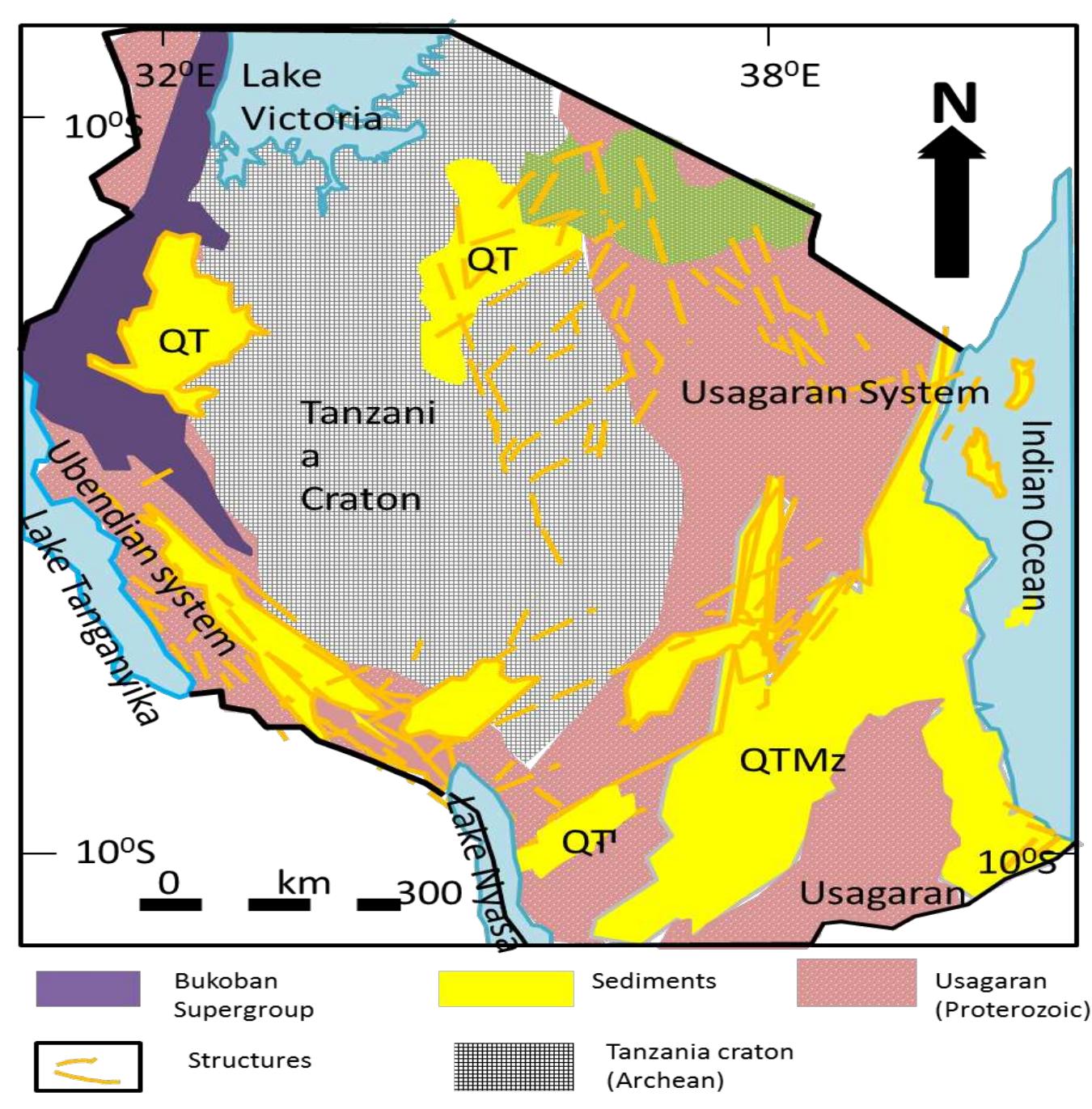 Simplified geological map of tanzania (modified from hester,