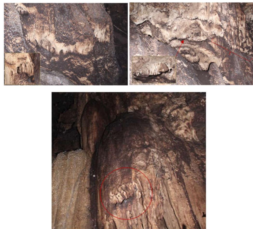 Micro karst landforms near the waterfall (appears like