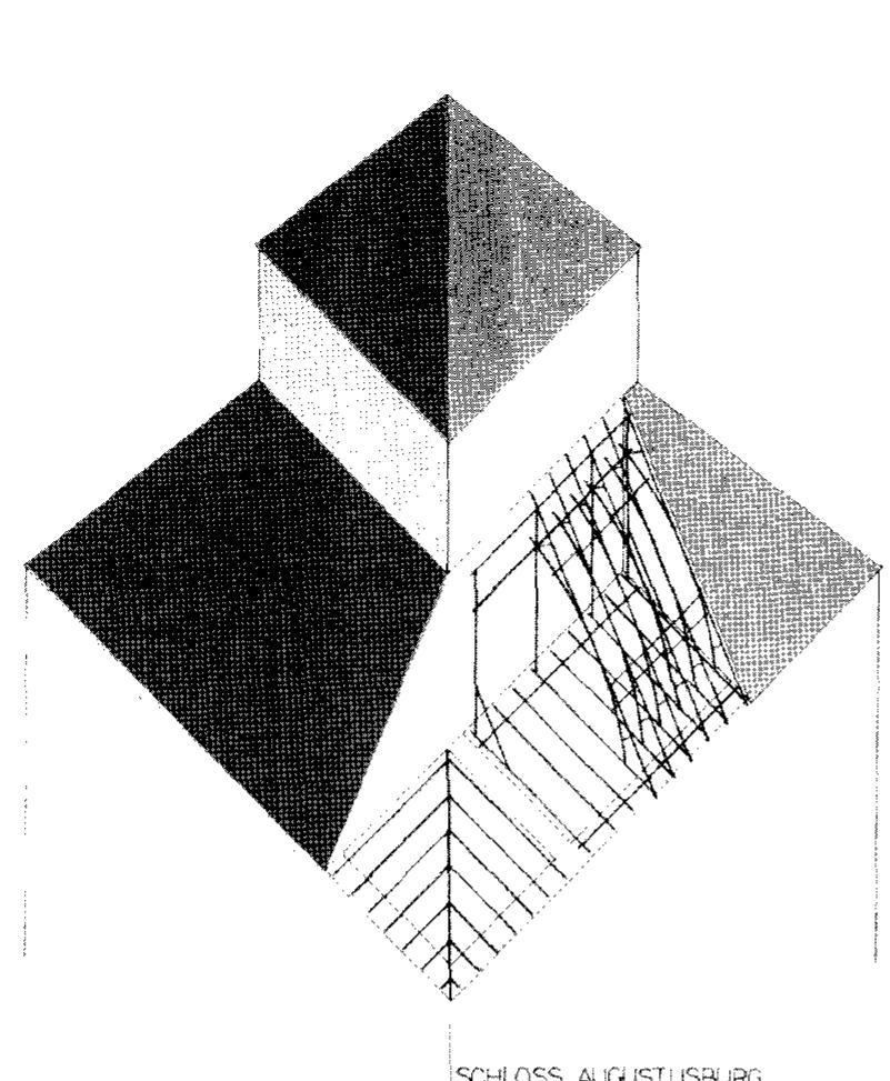 Axonometric view of one pavilion of the castle augustusburg.