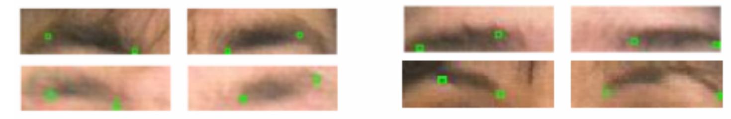Examples of detected eyebrow corners fig.3 shows some