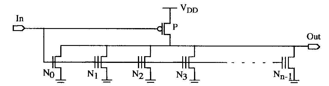 Simplified schematic of a programmable logic threshold