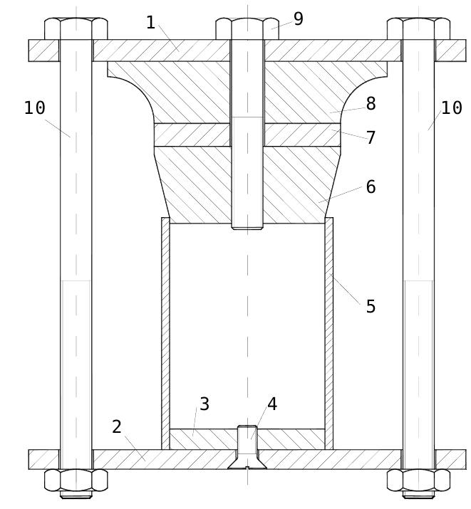 A cross section through the new impact energy absorber is