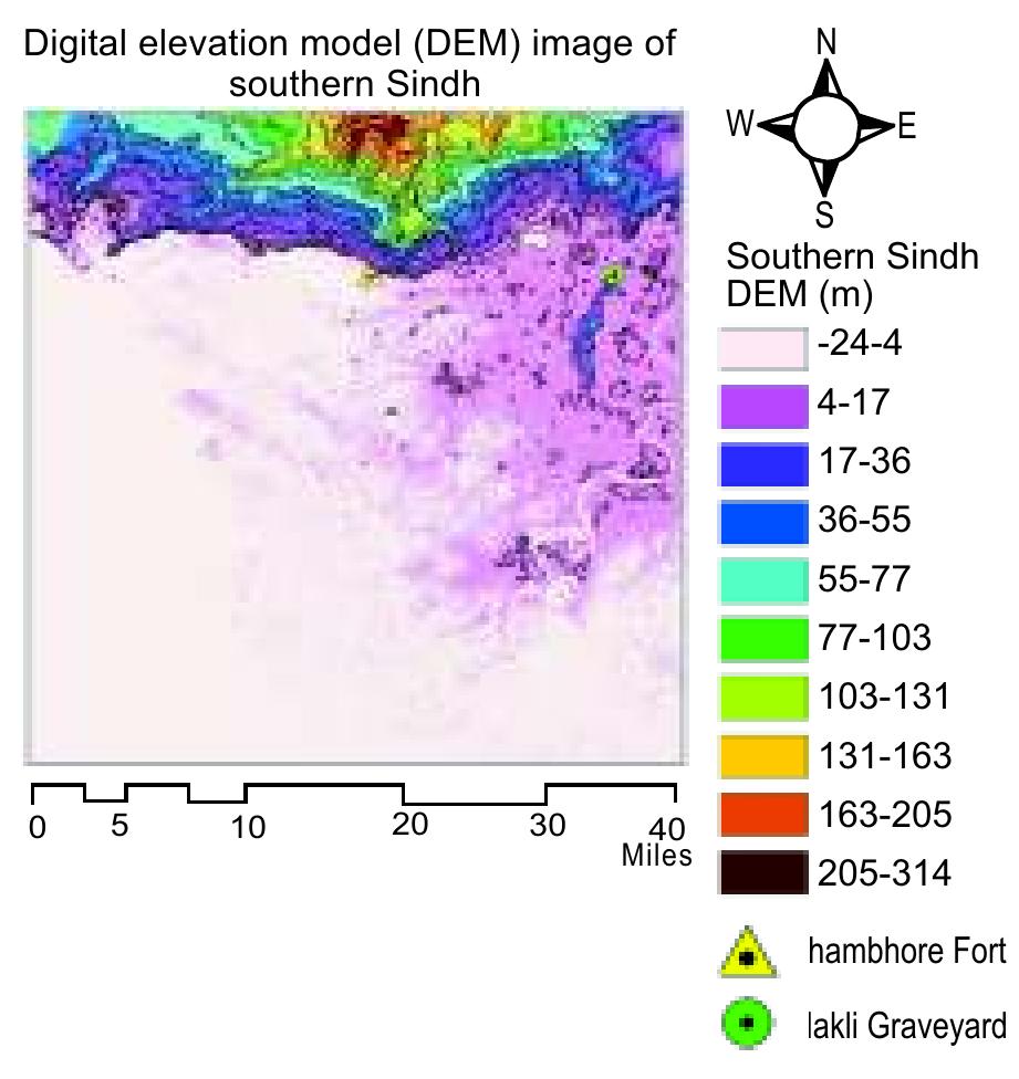 Acknowledgment fig. 7. map of the dem of southern sindh