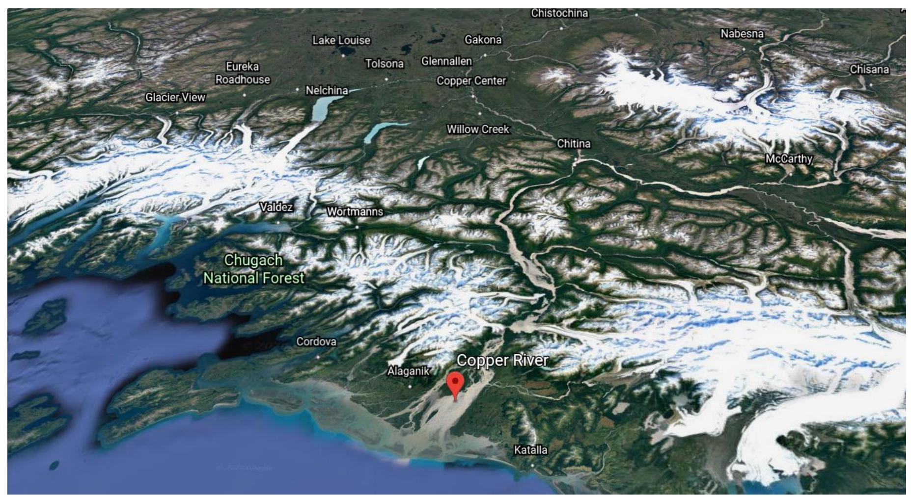 Map of the copper river wrangell, and chugach mountains into