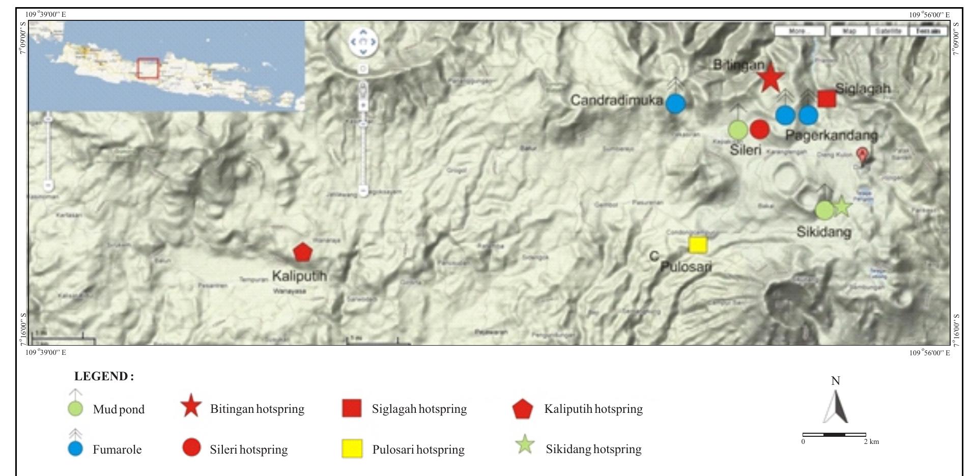 Locality map of the studied area and surface manifestation