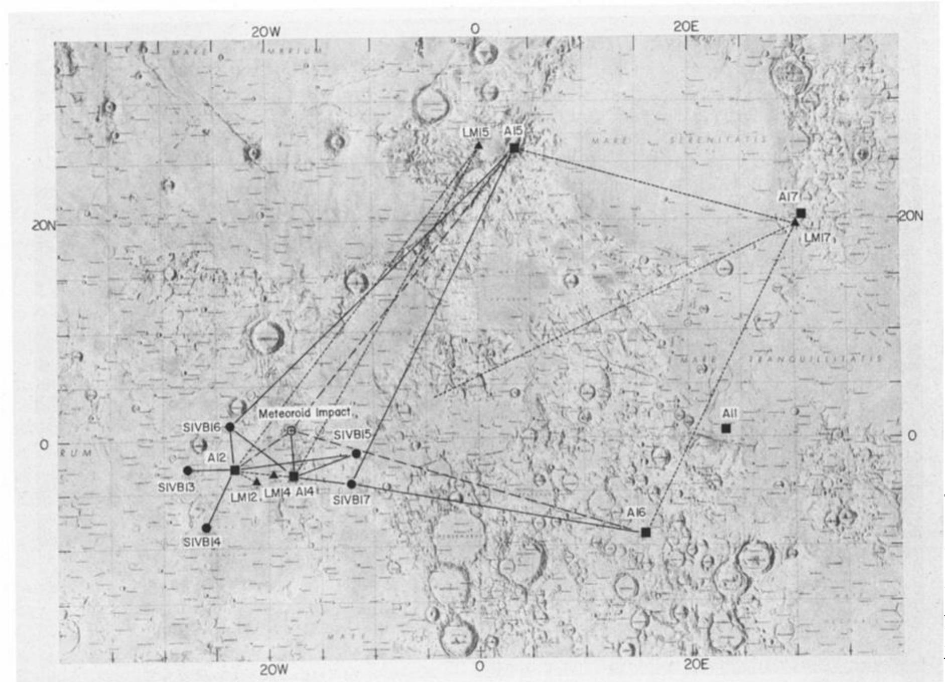 Location map showing the seismic stations (squares),