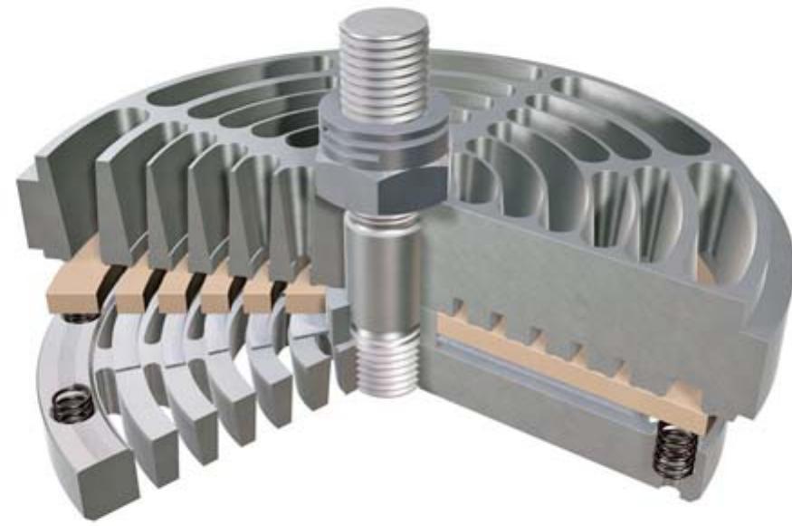 high-tech valve with parts made out of pps / carbon fibre