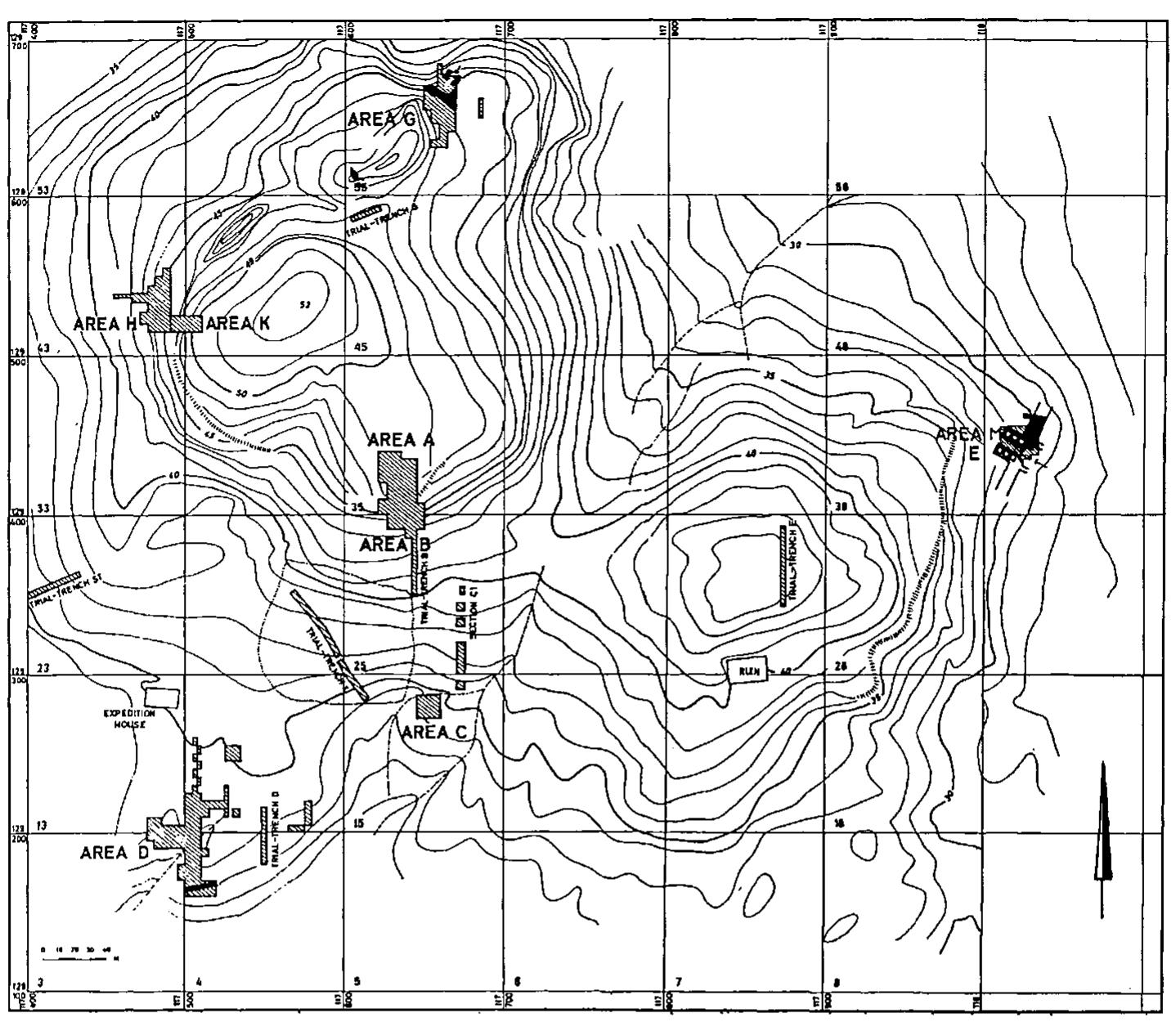 Map of ashdod showing location of excavated areas (ashdod