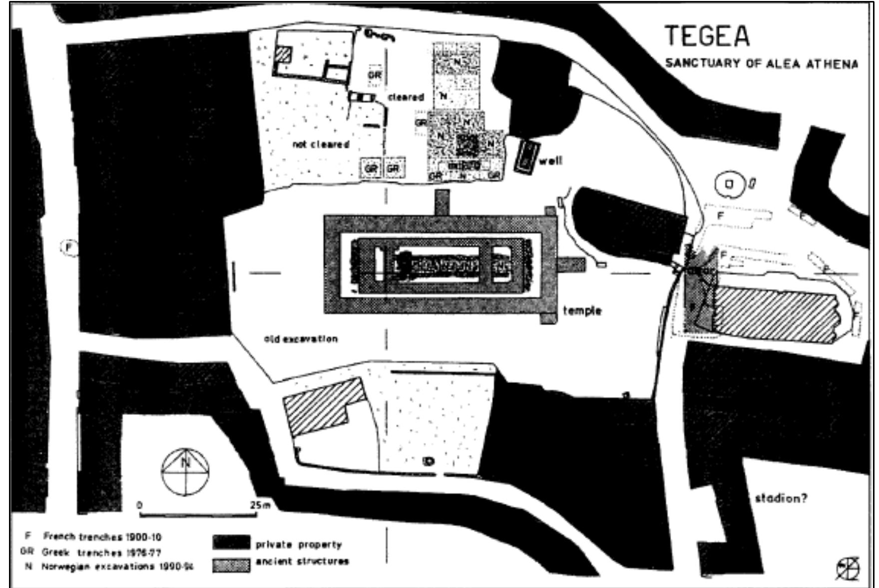 Map of the excavations at tegea. (tarditi 2005, fig. 1.