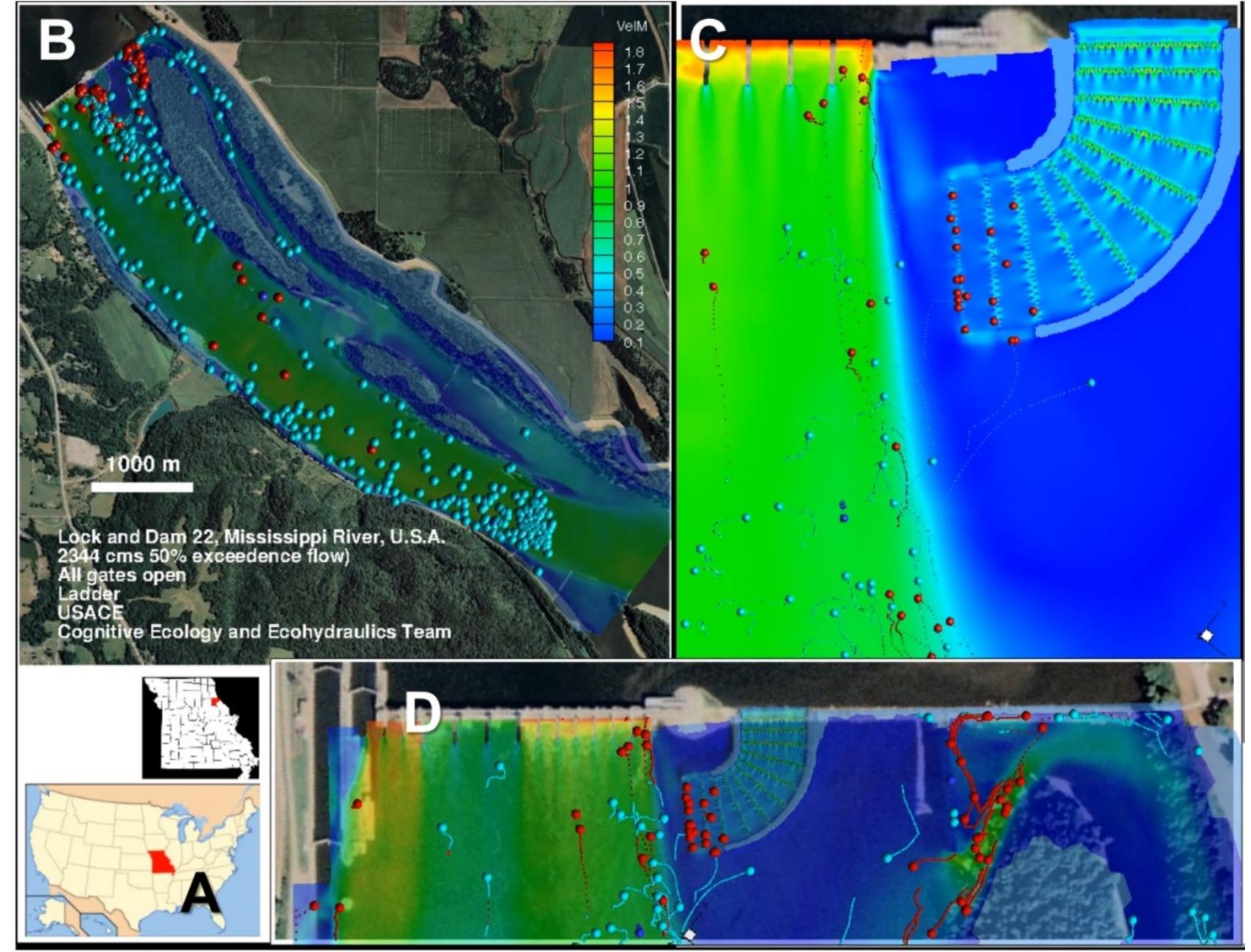 A. vicinity map of lock and dam 22 on the mississippi river.