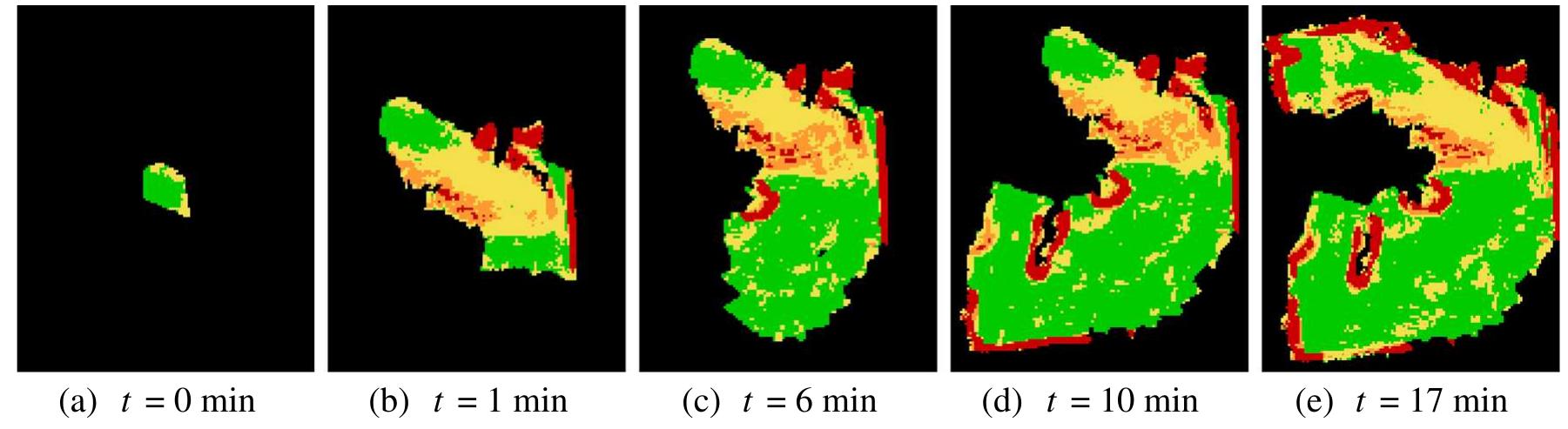 Sequence of 2.5d terrain classification maps created during