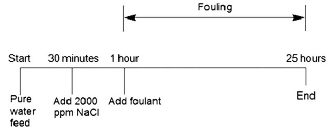 Fig. 4. timeline of the crossflow filtration experiment