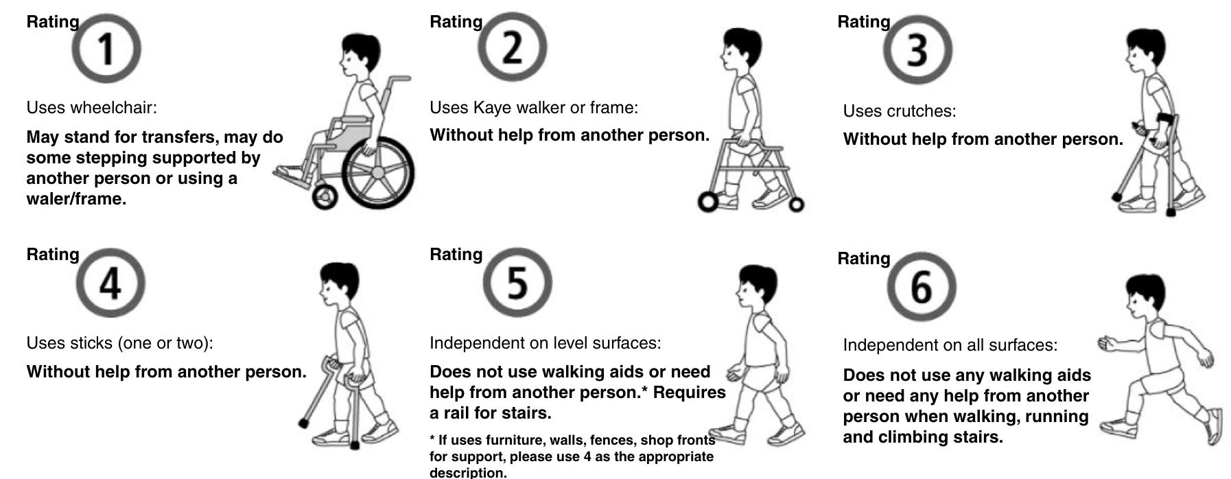 Functional mobility scale (fms) classification patients
