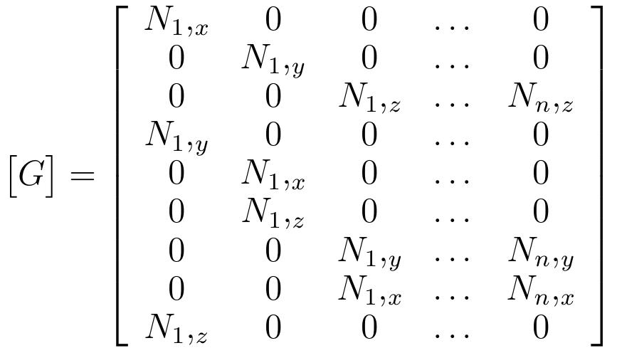 Where 7,,, is the number of gauss points, [g] is the