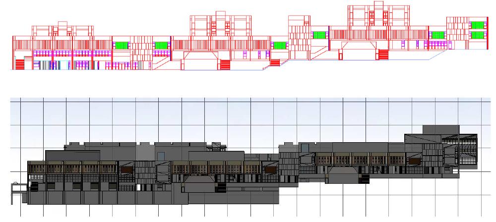 2d and 3d building facades layouts, sections and floor plans