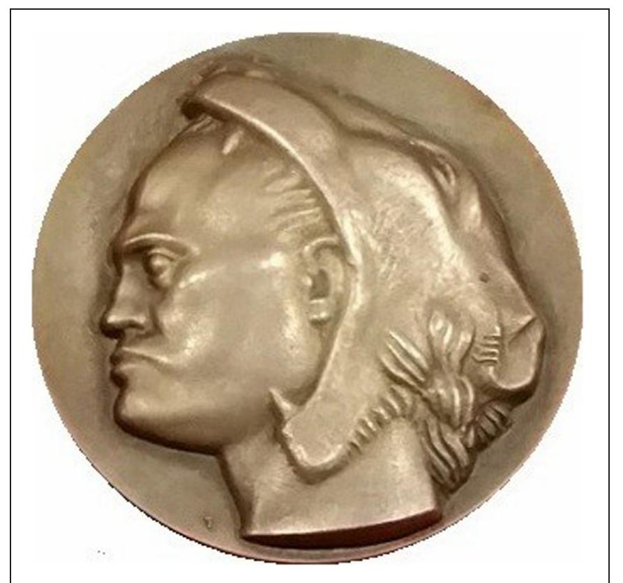 Mussolini as hercules in the skin of the nemean lion.