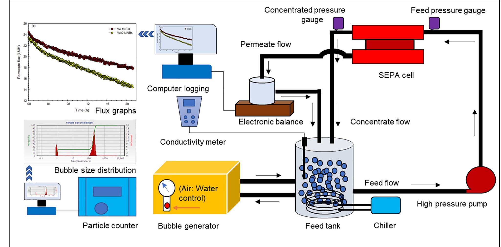 A schematic diagram of swro testing system coupled with mnb