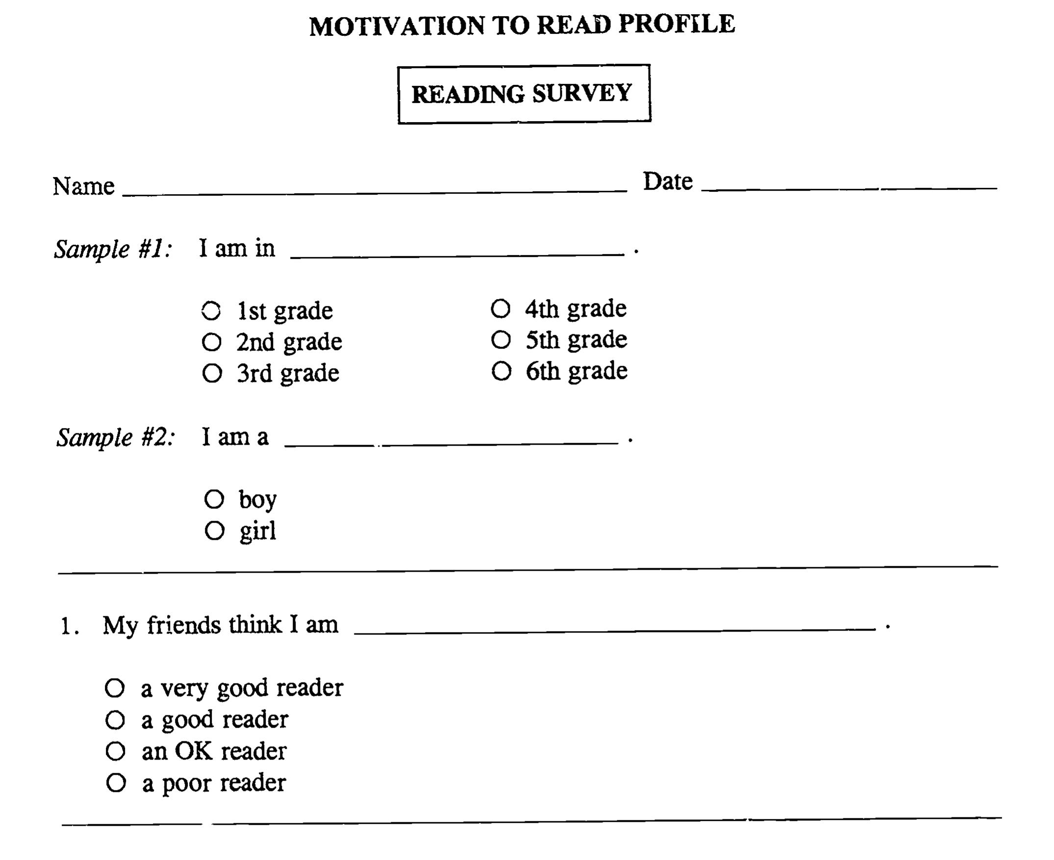 (PDF) Assessing Motivation to Read