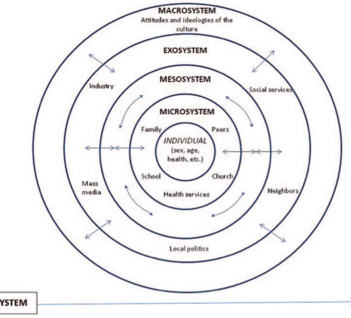 Bronfenbrenner’s socio-ecological model of development.