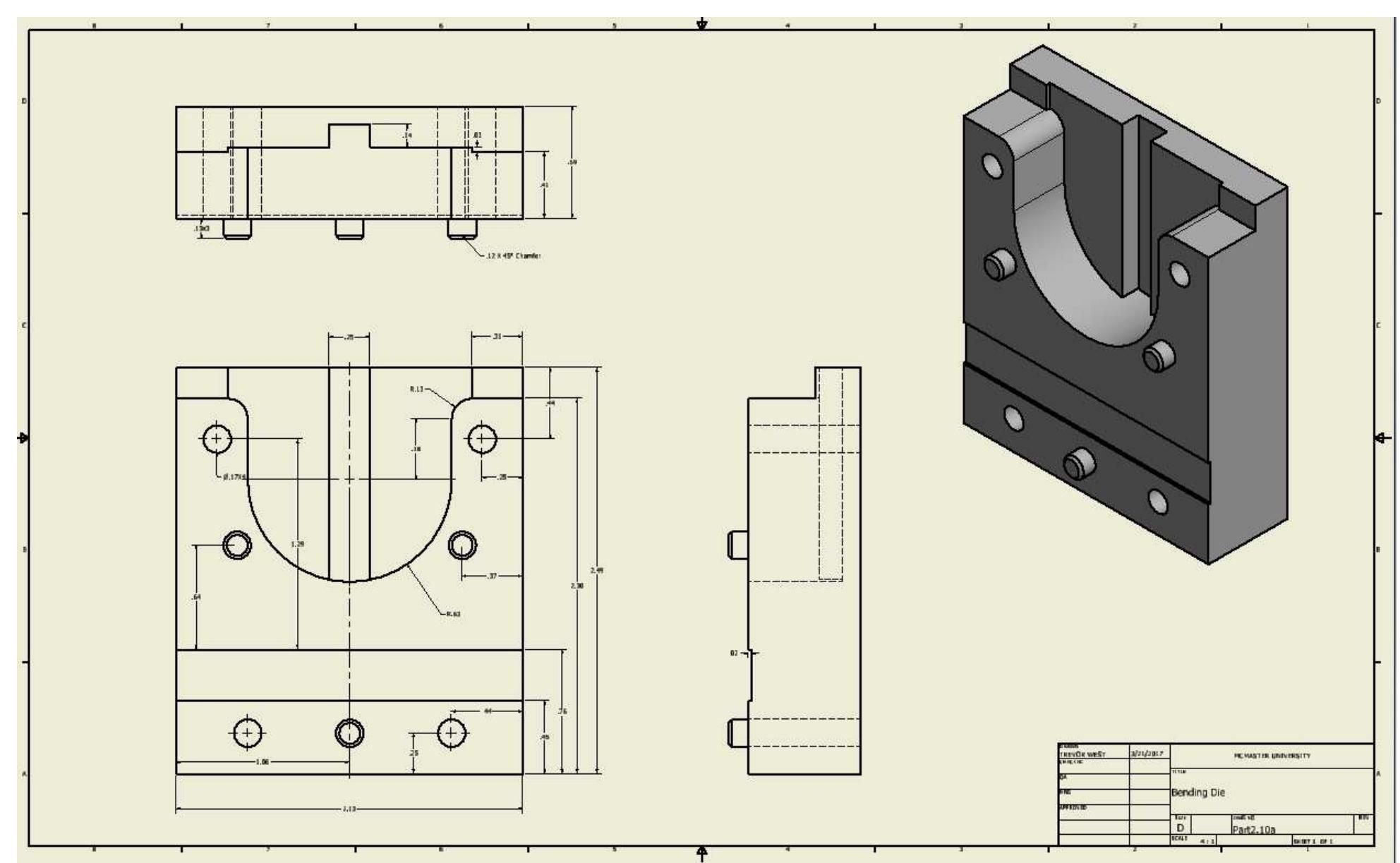 A-5: engineering drawing of one half of the split bending