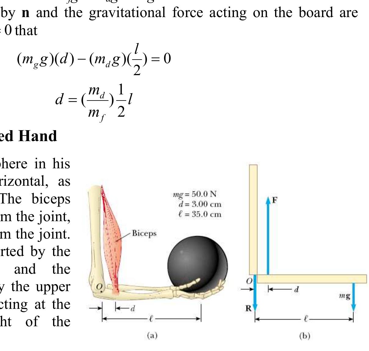 7 (example 12.2) (a) the biceps muscle pulls upward with a