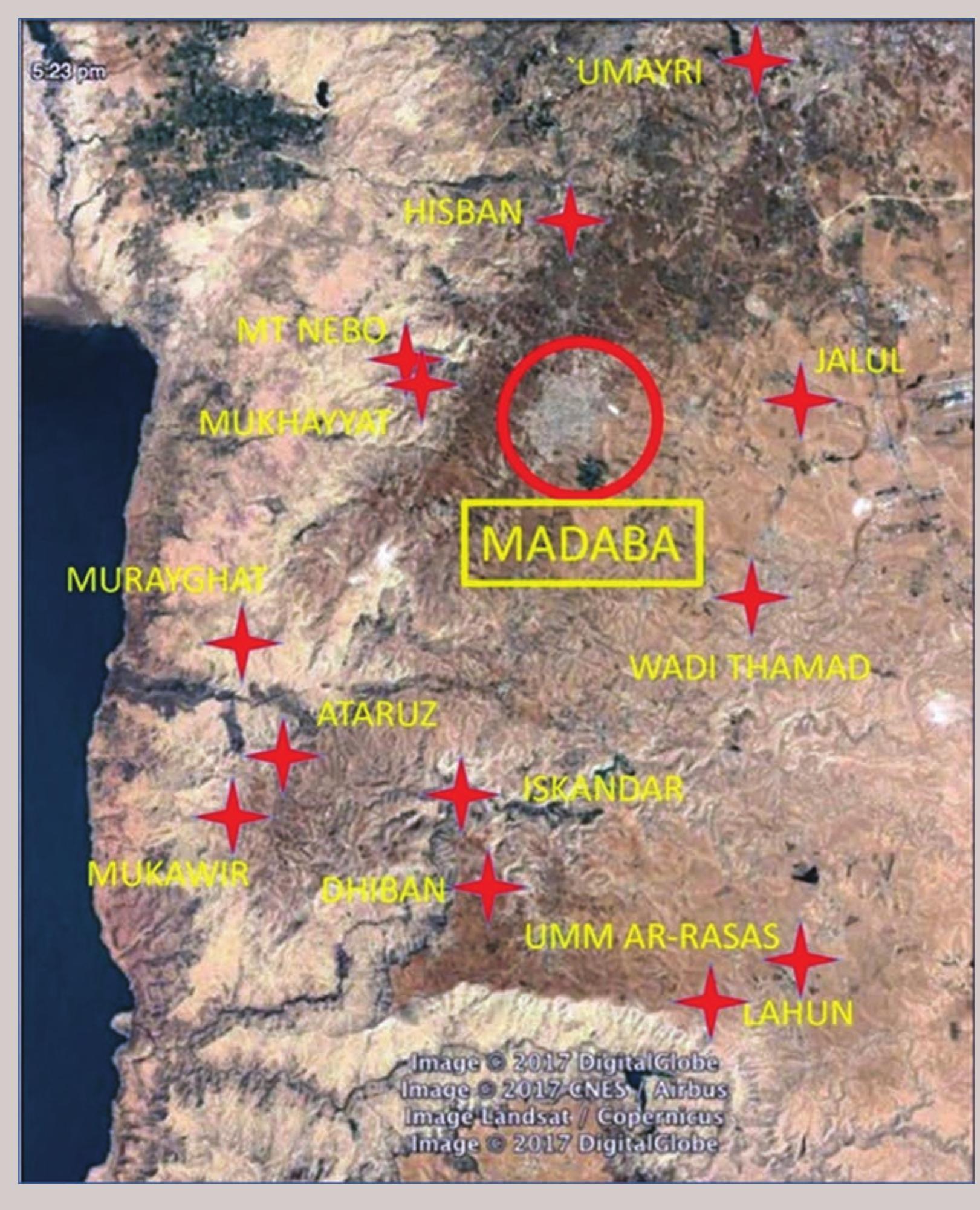 Map of the mramp region, showing the archaeological sites